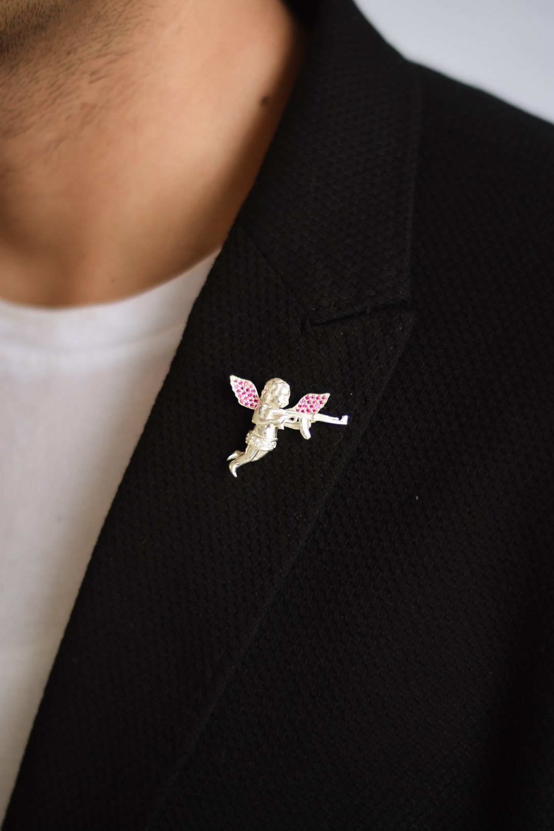 Guardian Angel Cupid Brooch | Cupid With Gun Brooch | Gift for Him ...