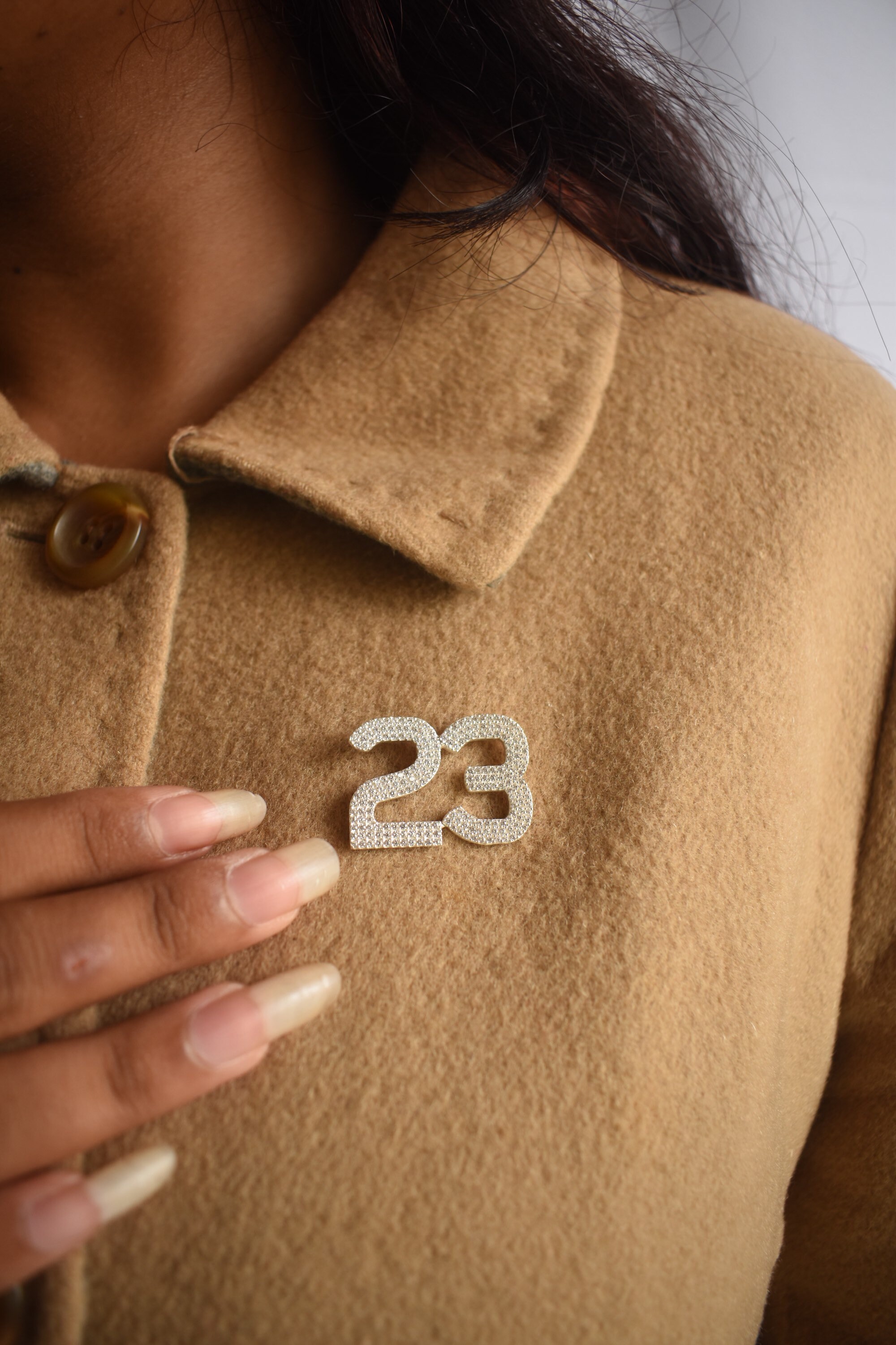 Custom Number Brooch: Iced Out Sterling Silver Pin - Etsy