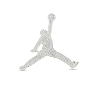 Jordan Iced Out Pendant Jumpman Necklace Basketball Pendant Slam Dunk ...