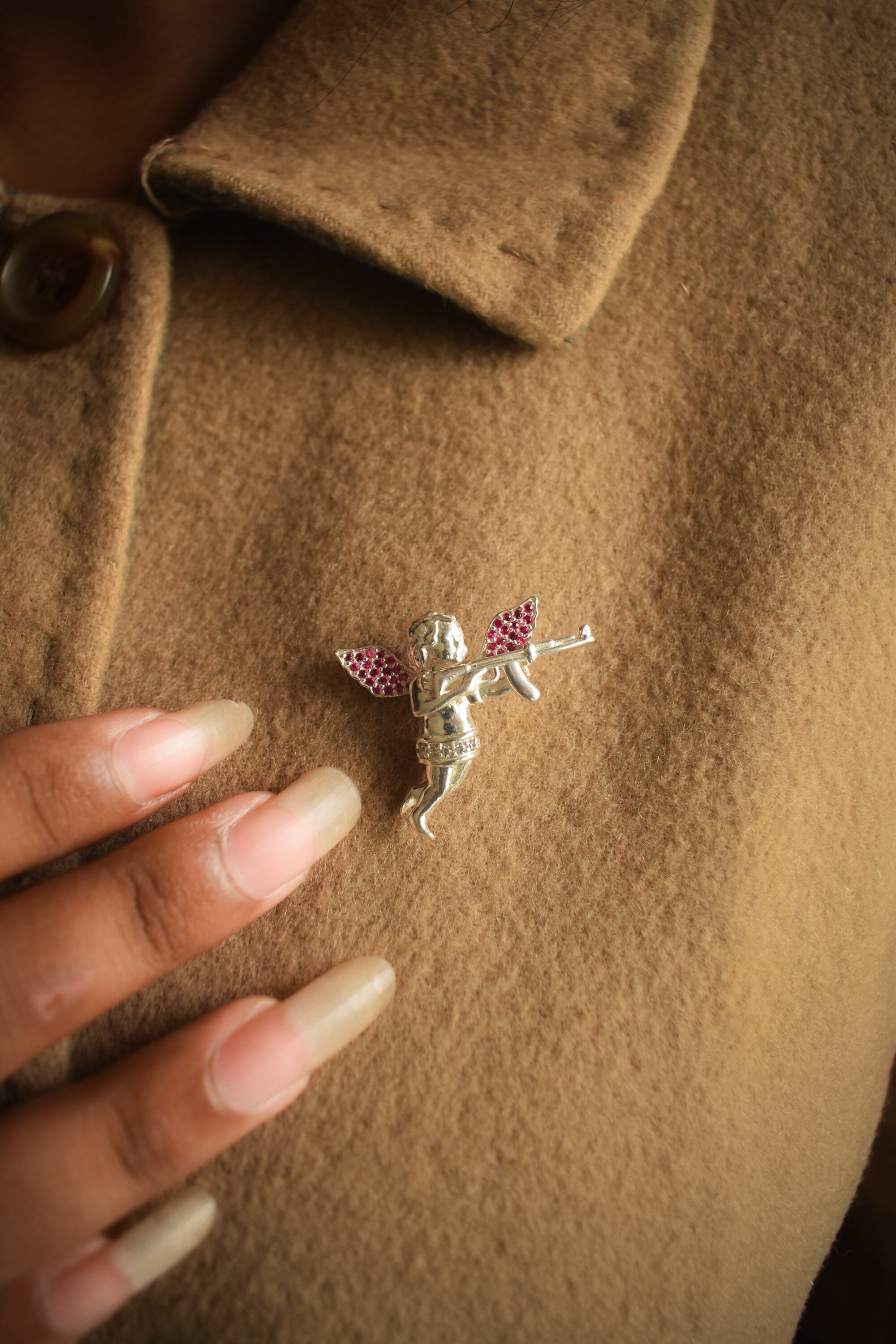 Guardian Angel Cupid Brooch Cupid With Gun Brooch Gift for Him ...