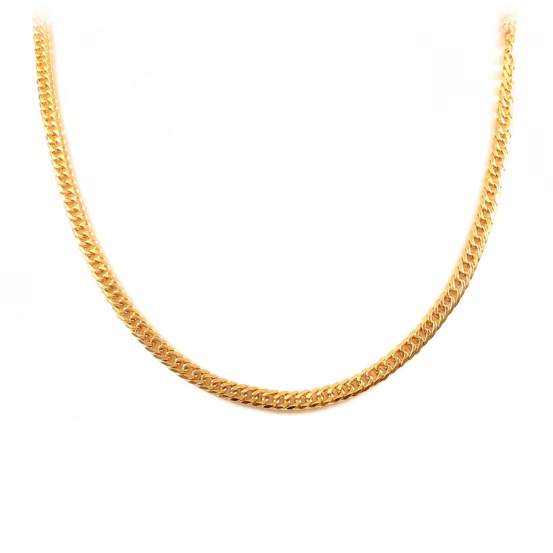 2mm Miami Cuban Chain: Solid 925 Sterling Silver, 18k White Gold Plated ...