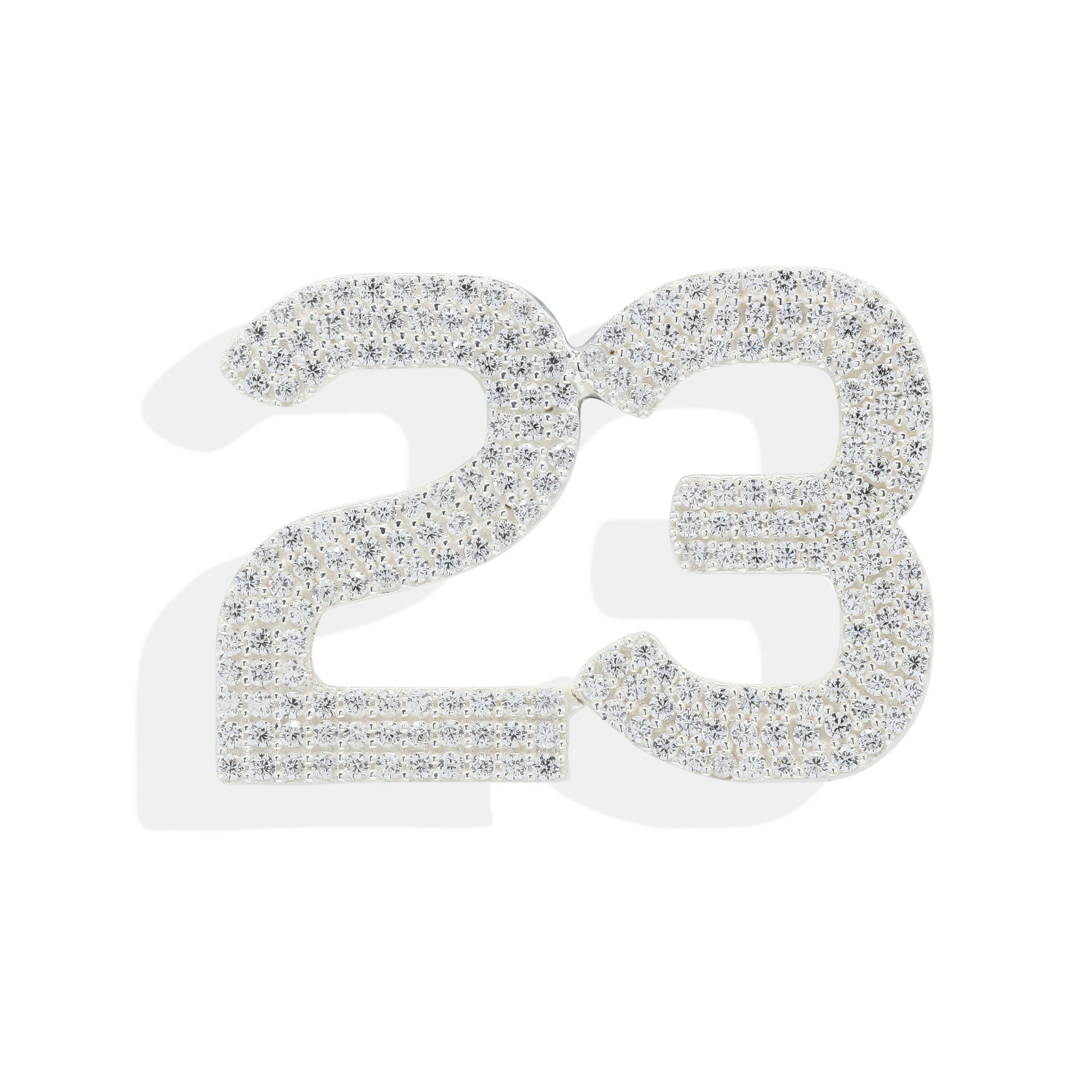 Custom Number Brooch: Iced Out Sterling Silver Pin - Etsy