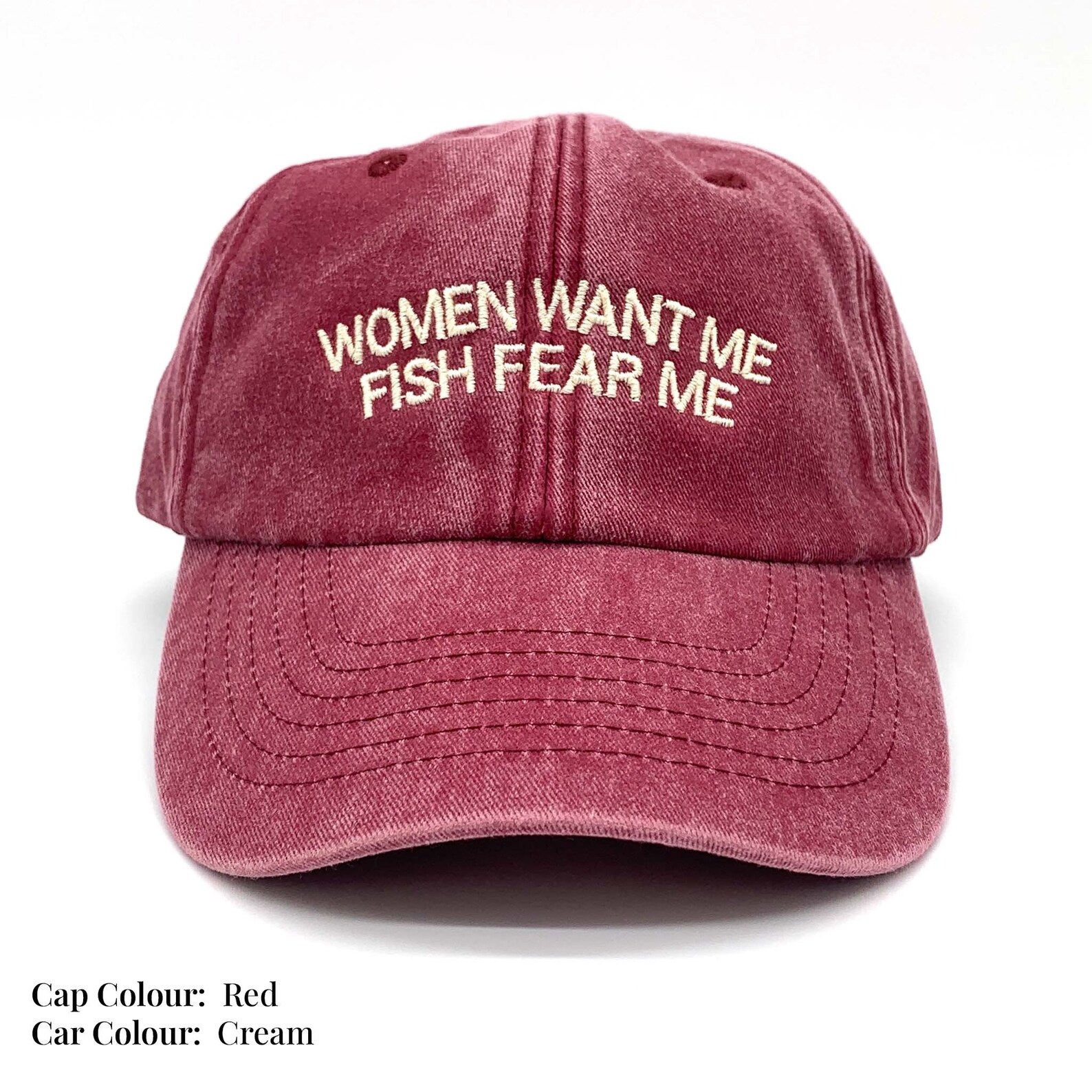 Women Want Me Fish Fear Me Embroidered Vintage Canvas Cap - Etsy