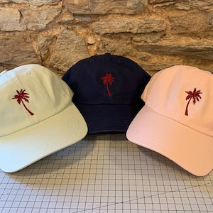 Personalised Embroidered Palm Tree Cap | Customisable Tropical Paradise ...