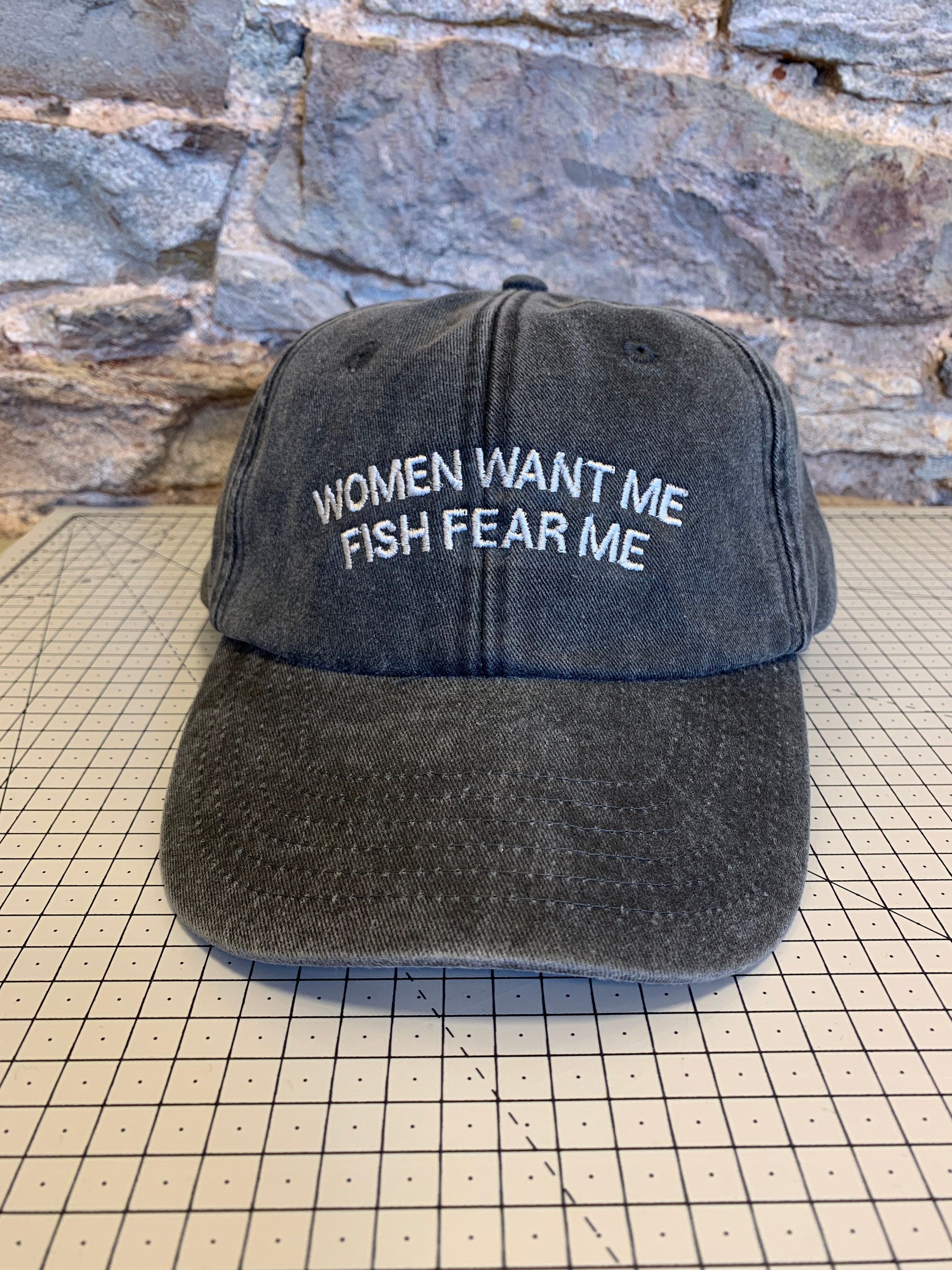 Women Want Me Fish Fear Me Embroidered Corduroy Cap - Etsy