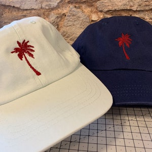Personalised Embroidered Palm Tree Cap | Customisable Tropical Paradise ...