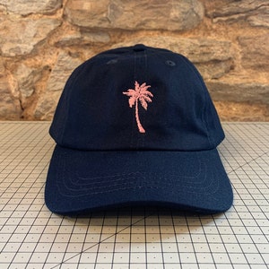 Personalised Embroidered Palm Tree Cap | Customisable Tropical Paradise ...