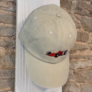 Embroidered Race Car Cap - Vintage Washed Canvas - Customisable Options ...