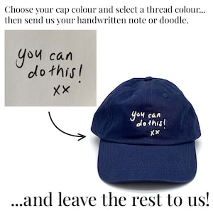 Custom Embroidered Handwriting & Doodle Cap – A Wearable Memory | A ...