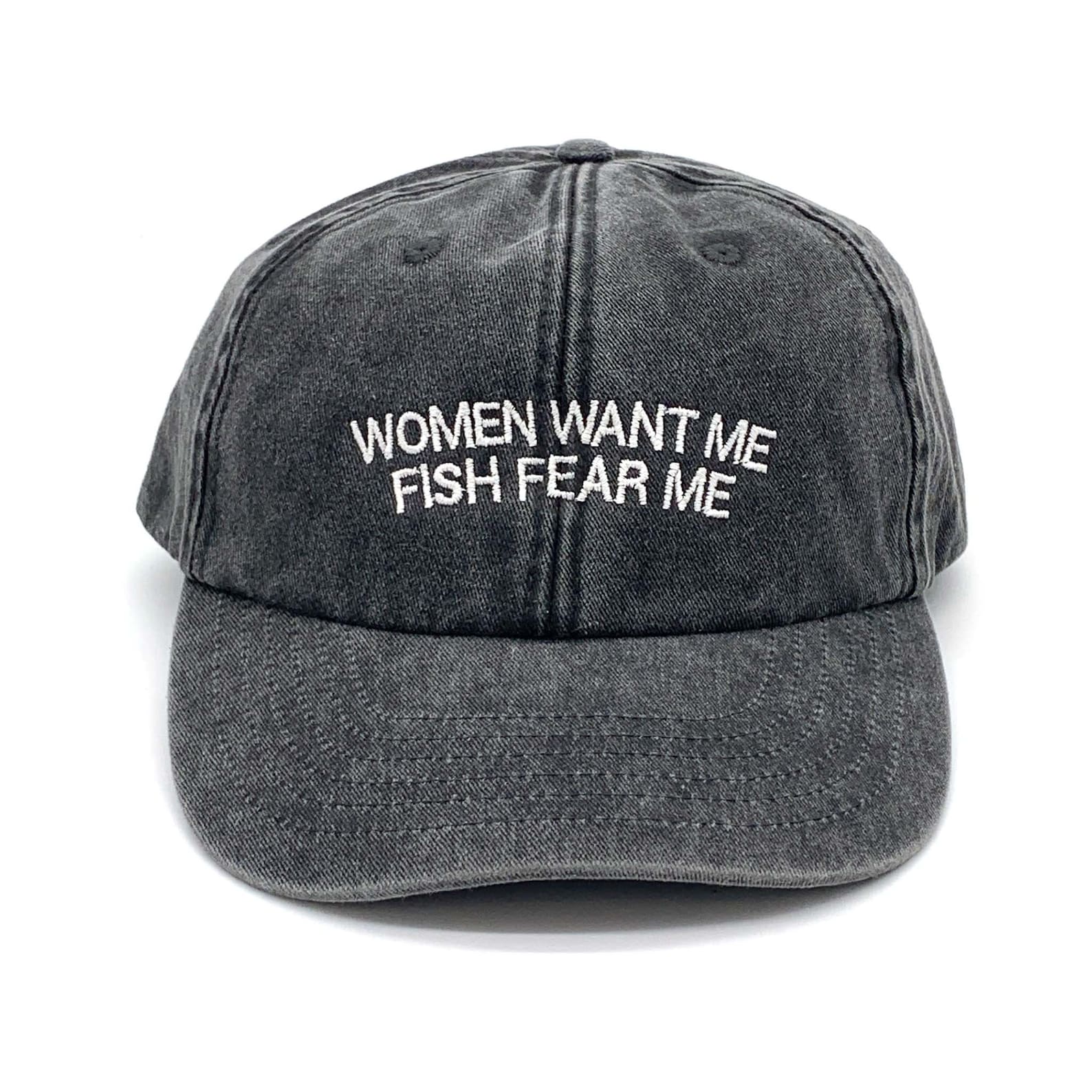 Women Want Me Fish Fear Me Embroidered Vintage Canvas Cap - Etsy