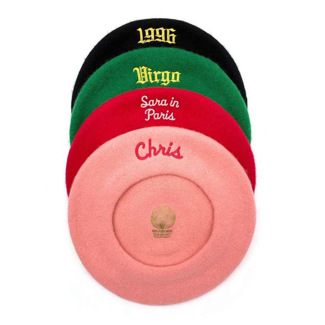 Custom Wool Beret: Personalized Embroidery, Hen Party Gift - Etsy
