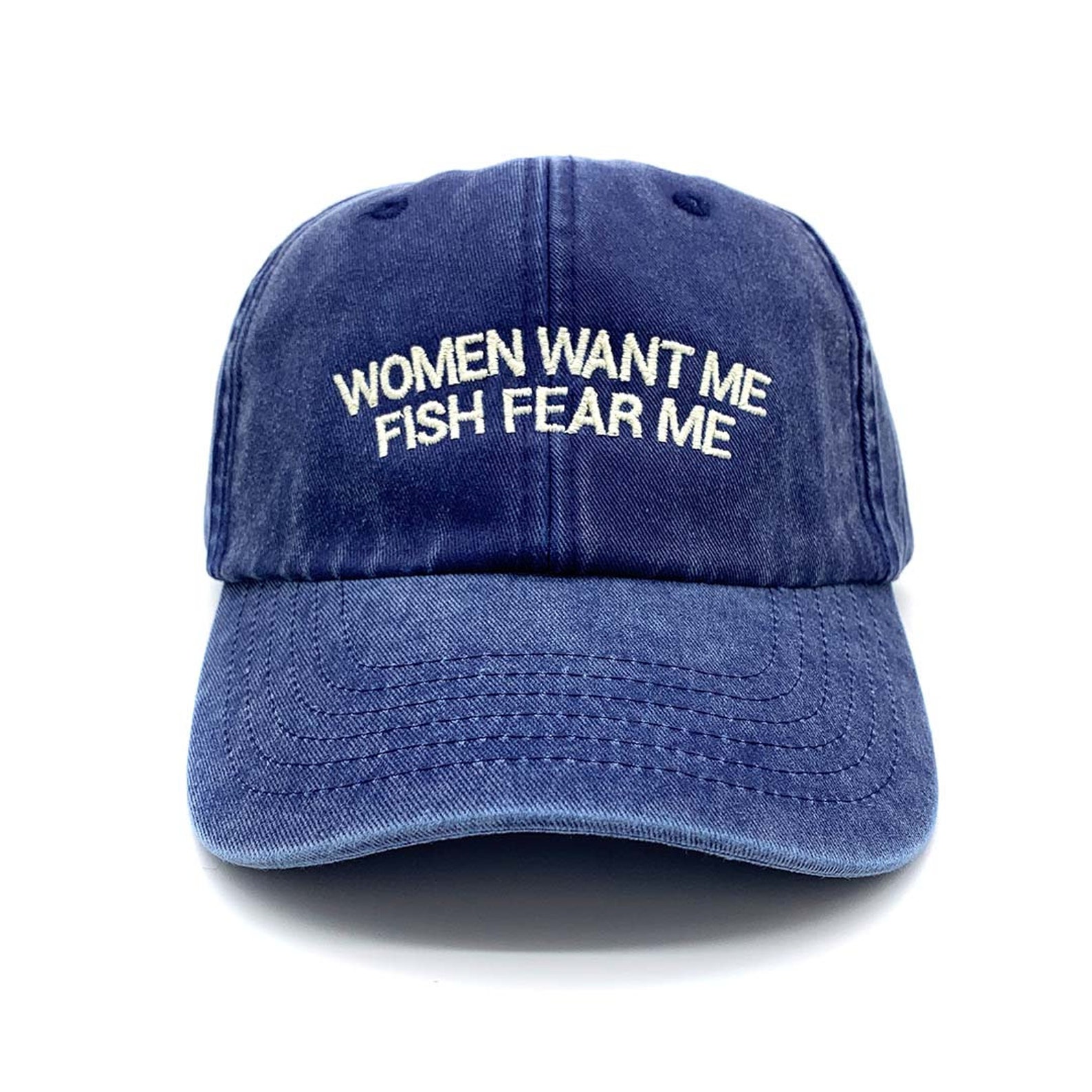 Women Want Me Fish Fear Me Embroidered Vintage Canvas Cap - Etsy