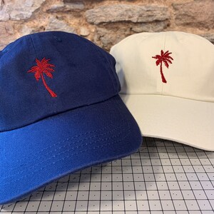 Personalised Embroidered Palm Tree Cap | Customisable Tropical Paradise ...