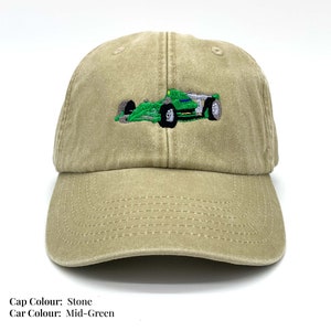Embroidered Race Car Cap - Vintage Washed Canvas - Customisable Options ...