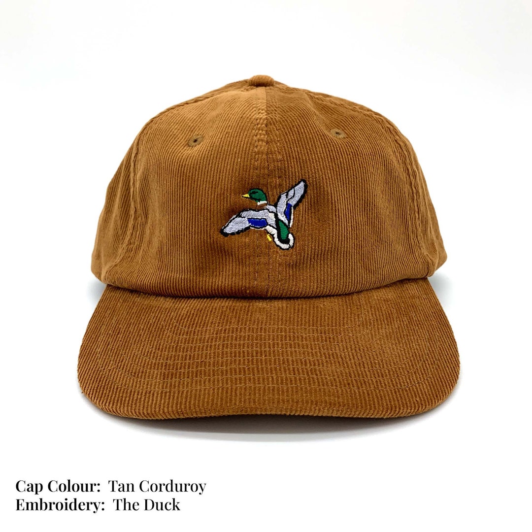 Embroidered Motif Corduroy Cap - Duck - Etsy