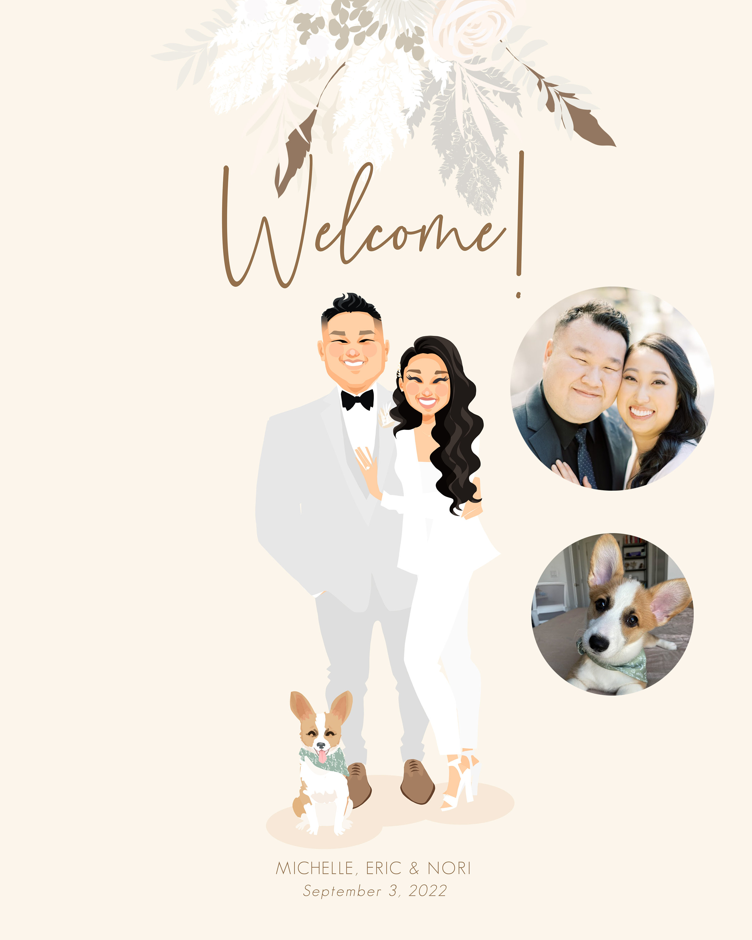 Wedding Welcome Sign Custom Portrait. Wedding Cards. Wedding ...