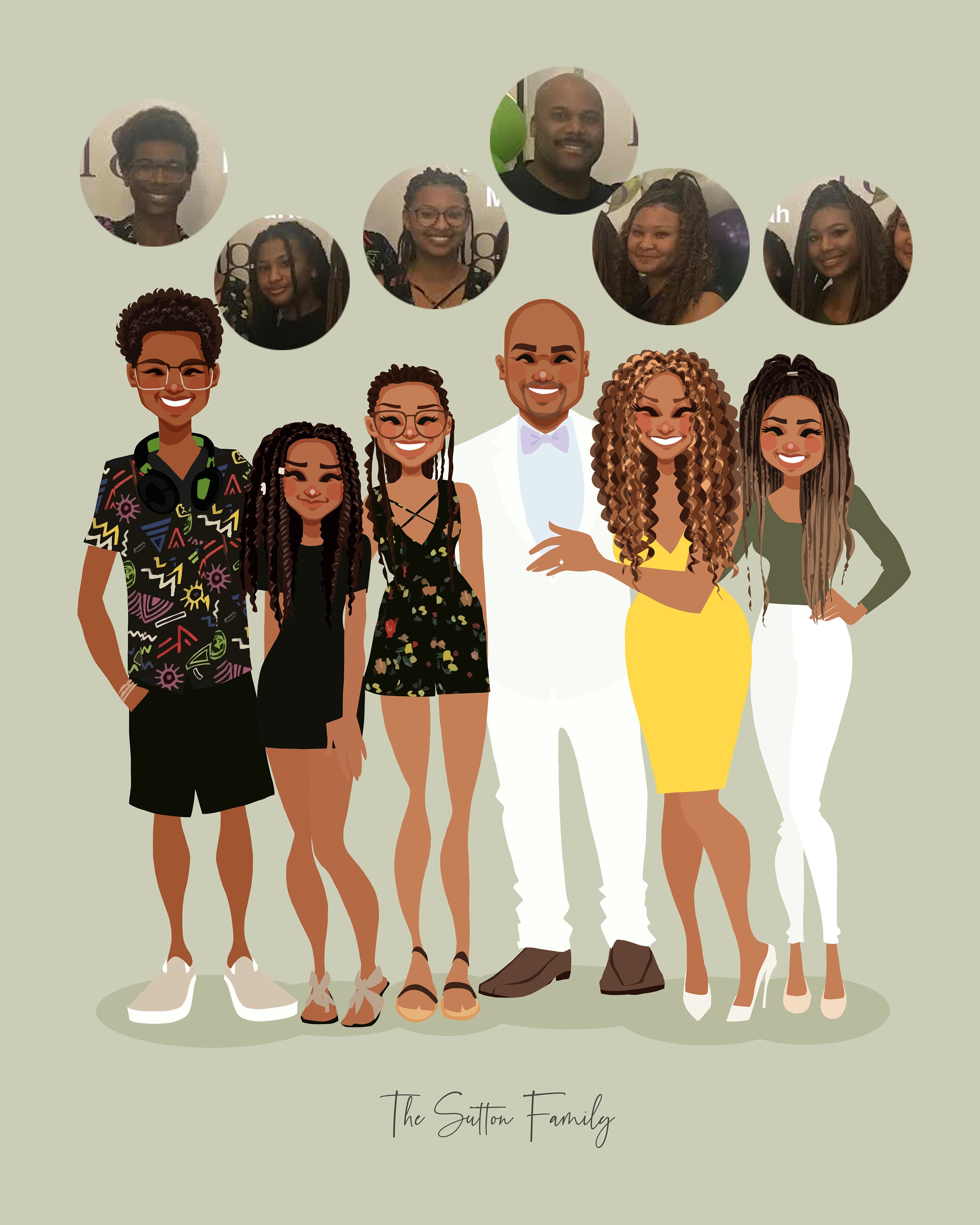 Family Of 6 Sketch