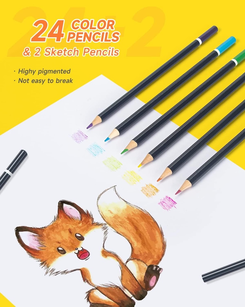 141 Pieces Deluxe Drawing Kit in Wooden Case With Crayons, Oil Pastels ...