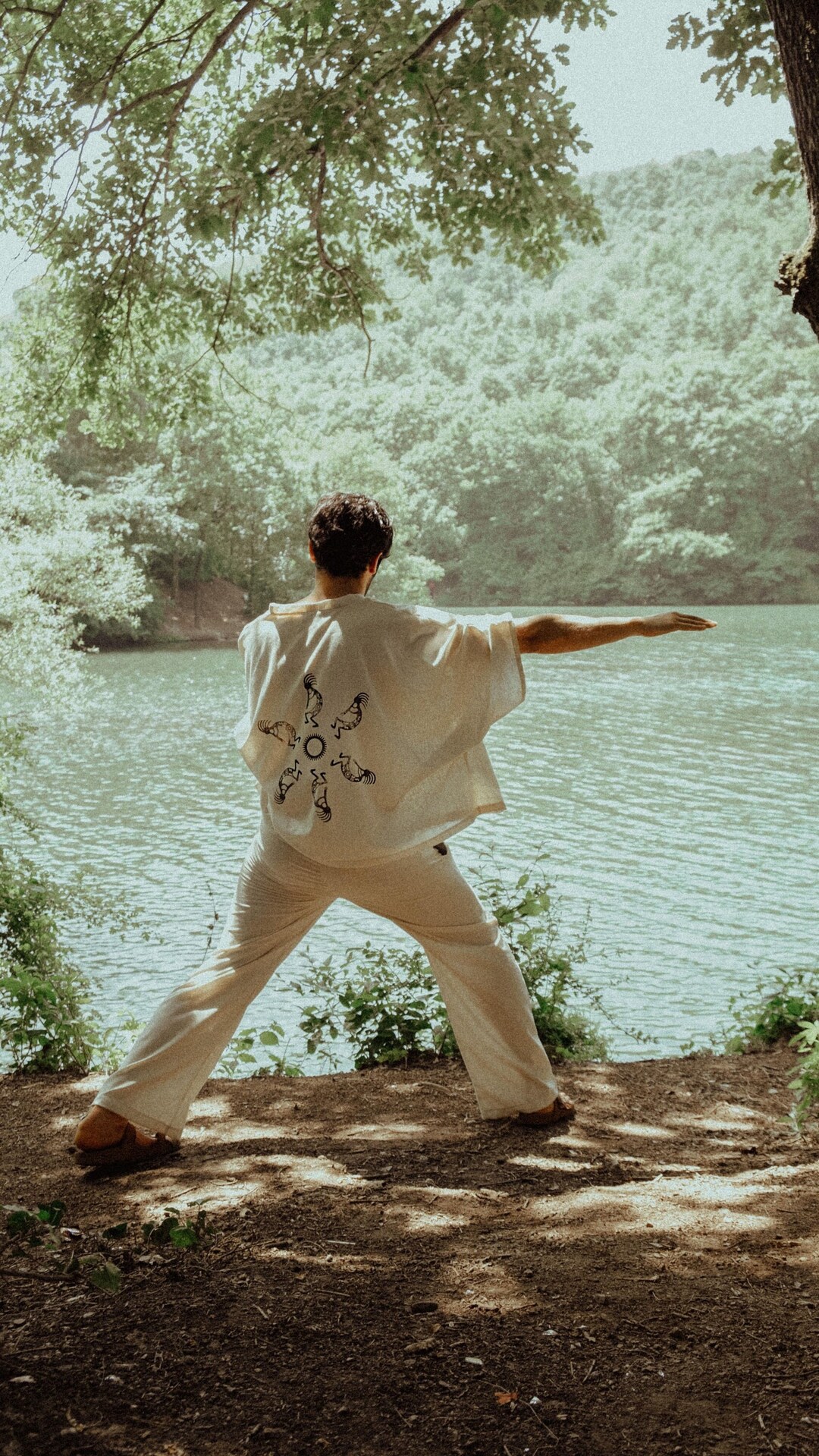 Kokopelli Robe, Linen Tribal Kimono, Unisex Linen Robe, Aztec Design ...