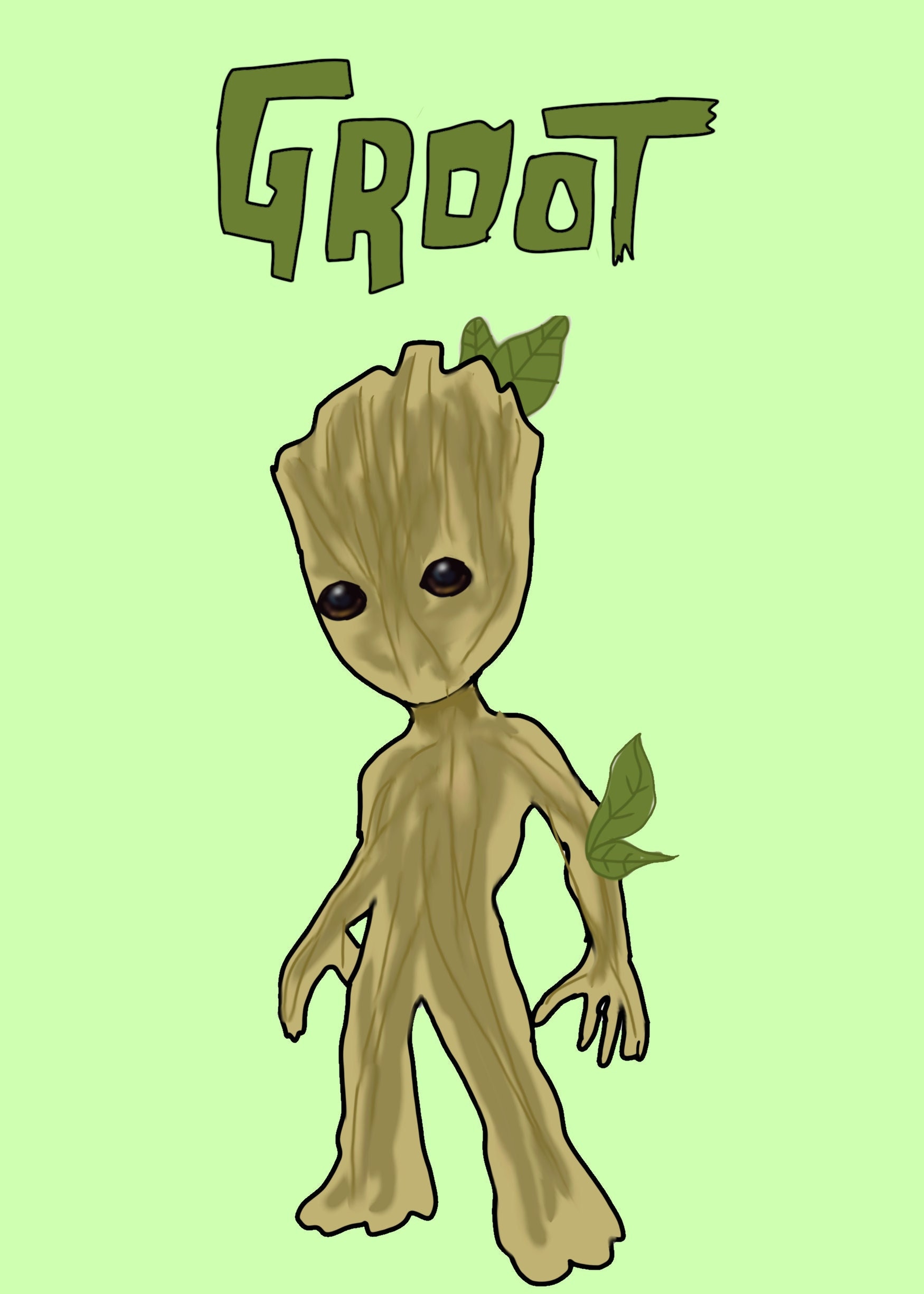 Hand Drawn Groot Print - Etsy