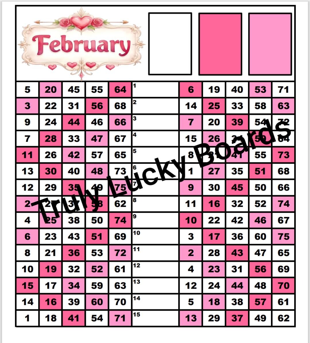 February Double Bingo Board - Etsy