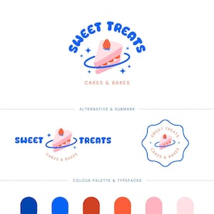 Cake Logo Branding, Pre-made Cute Cake Logo, Bakery Cake & Cupcake Logo ...