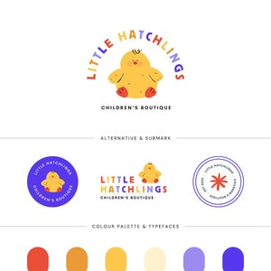 Semi Custom Branding Kit, Kids Logo Branding, Cute Colourful & Fun ...