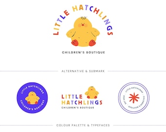 Semi Custom Branding Kit, Kids Logo Branding, Cute Colourful & Fun ...