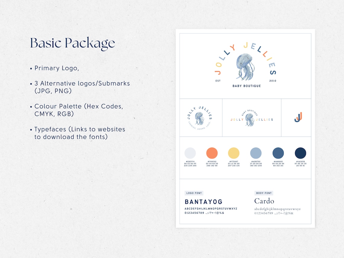 Semi Custom Branding Kit, Kids Logo Branding, Cute Colourful & Fun ...