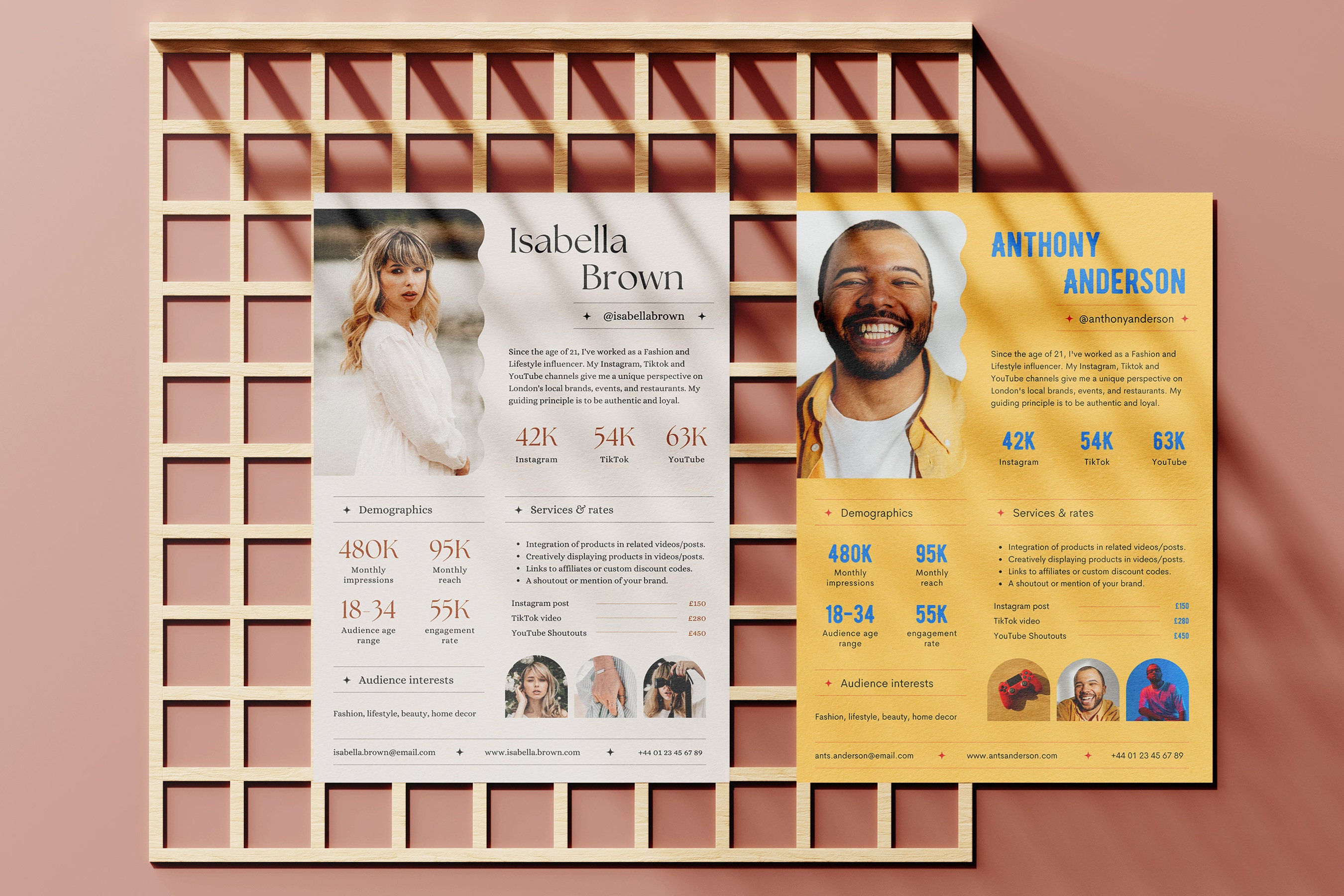Influencer Media Kit Template, One Page Canva Design (A4, US Letter) - Etsy