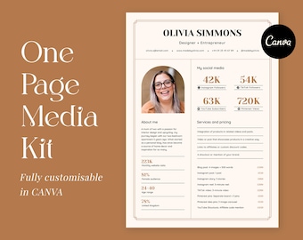 Tiktok Media Kit Template. One Page Influencer Press Kit With - Etsy