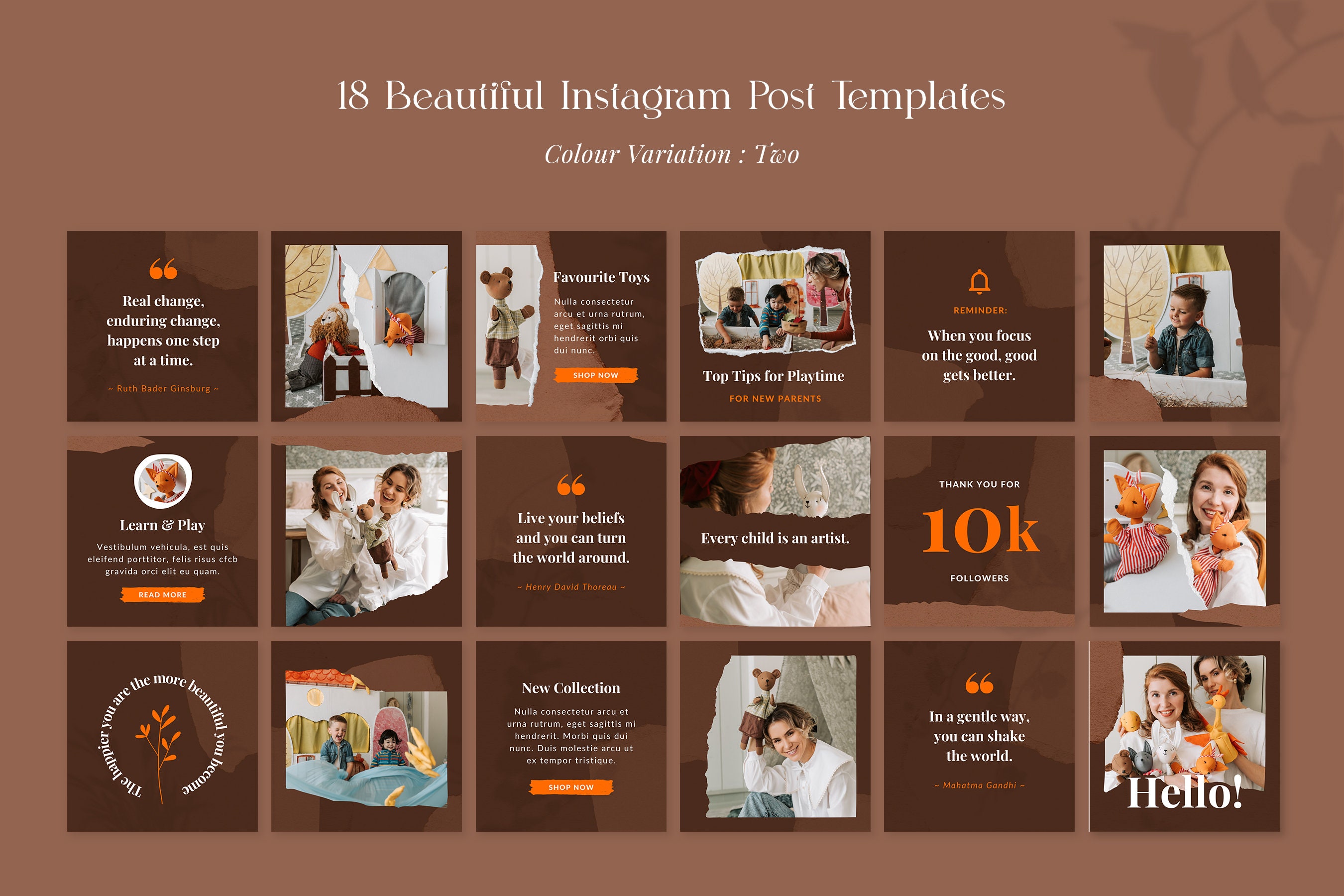 Instagram Puzzle Template Canva, Grid Feed 18 Posts, Social Media ...