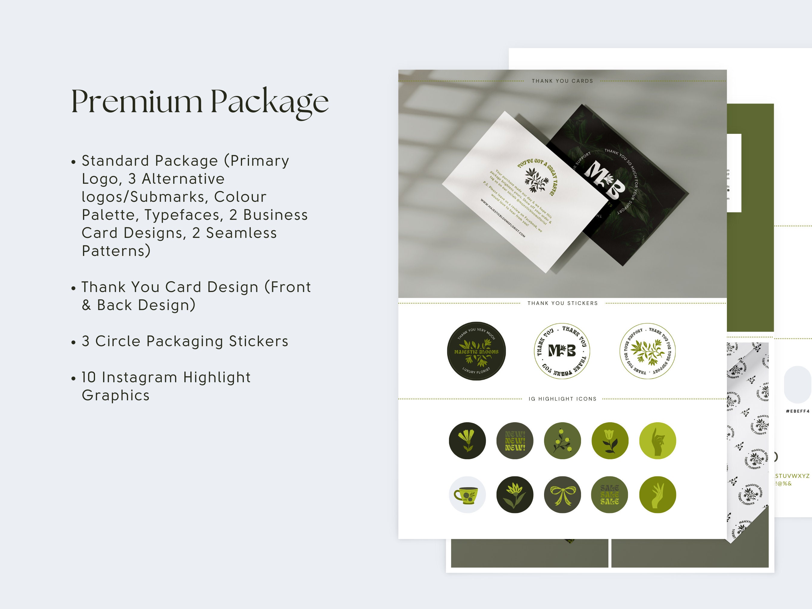 Semi Custom Brand Kit, Flower Shop Logo, Botanical Logo Design, Pre ...