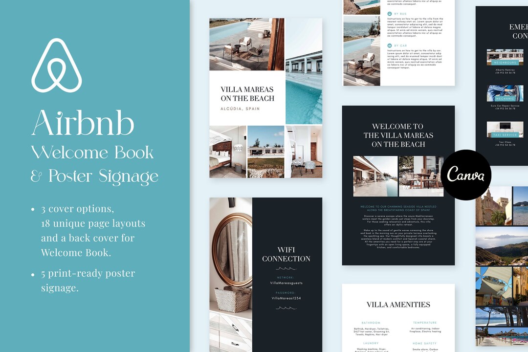 The Ultimate Airbnb Host Bundle Template in Canva, Airbnb Welcome Book ...