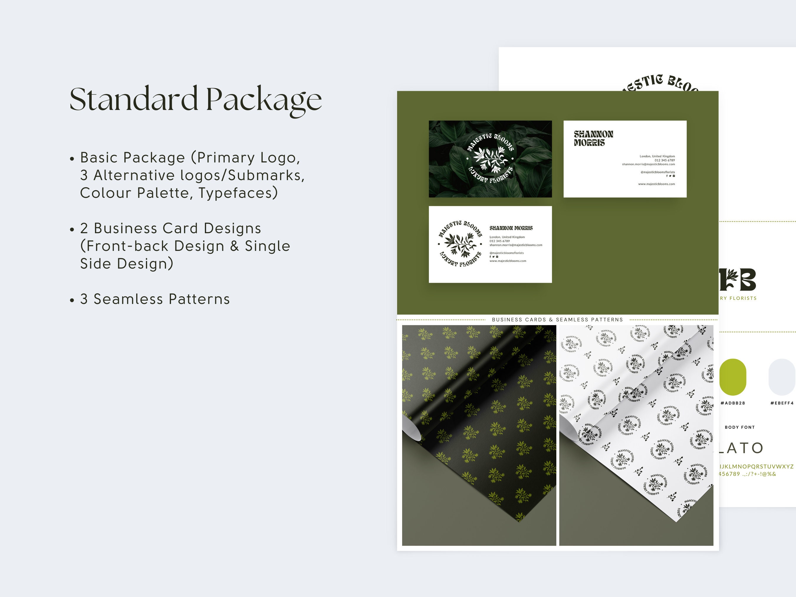 Semi Custom Brand Kit, Flower Shop Logo, Botanical Logo Design, Pre ...