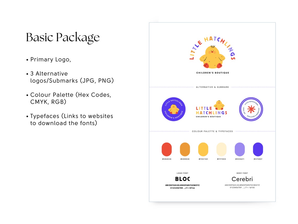 Semi Custom Branding Kit, Kids Logo Branding, Cute Colourful & Fun ...