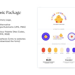 Semi Custom Branding Kit, Kids Logo Branding, Cute Colourful & Fun ...