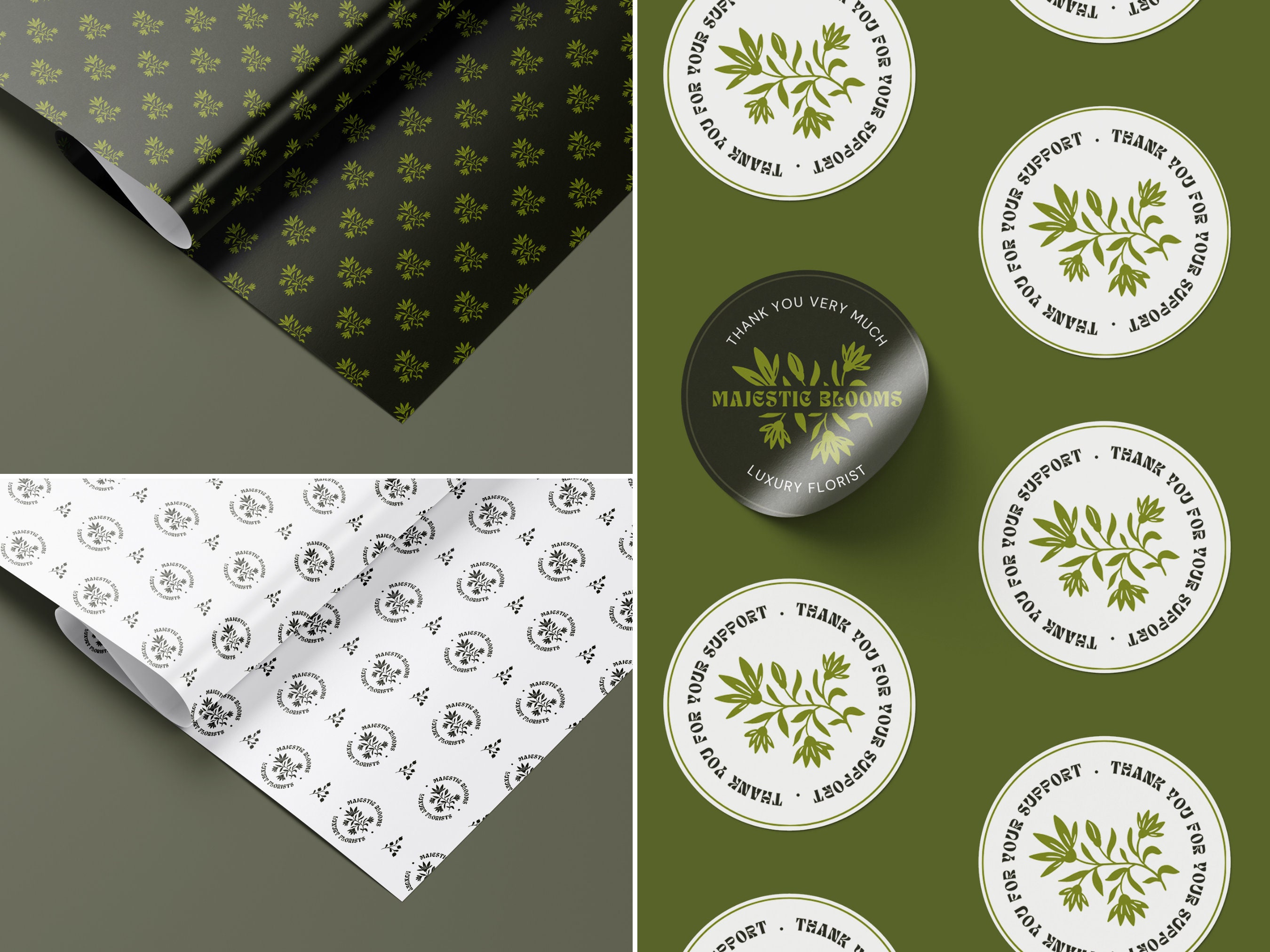 Semi Custom Brand Kit, Flower Shop Logo, Botanical Logo Design, Pre ...