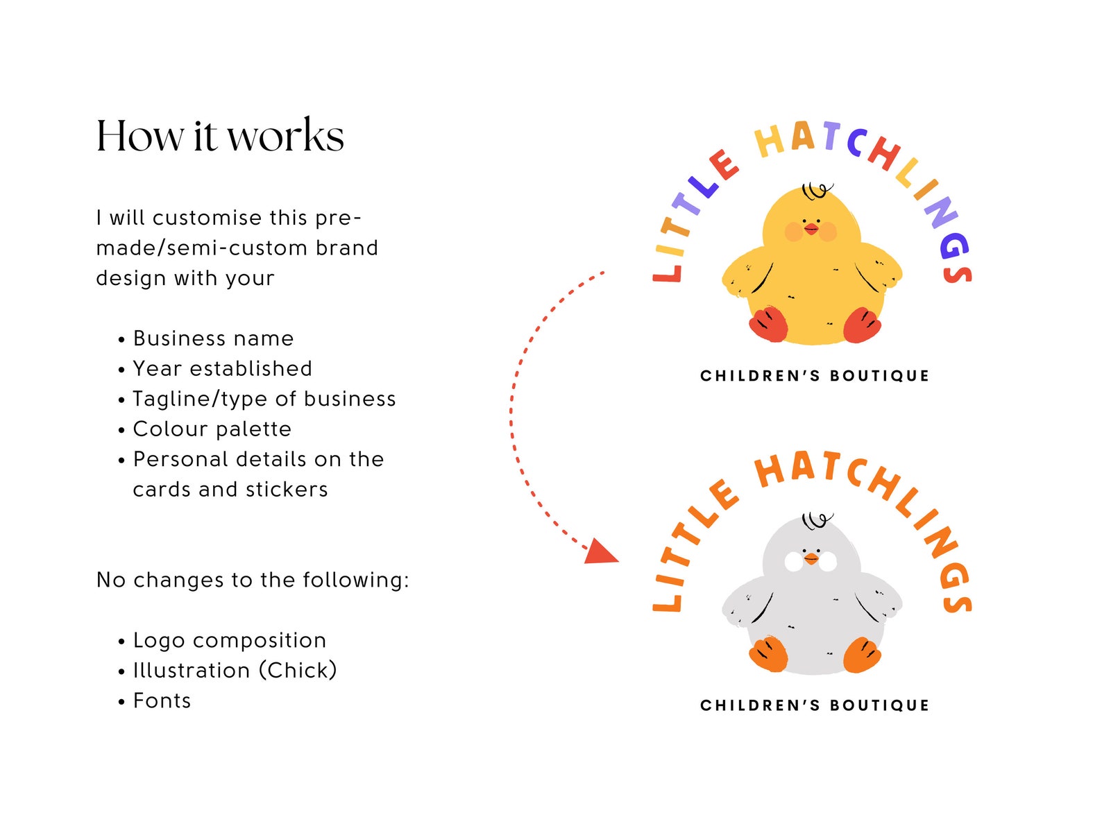 Semi Custom Branding Kit, Kids Logo Branding, Cute Colourful & Fun ...