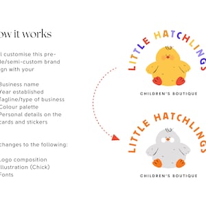 Semi Custom Branding Kit, Kids Logo Branding, Cute Colourful & Fun ...