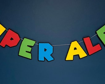 Super Mario Birthday Banner - Etsy UK