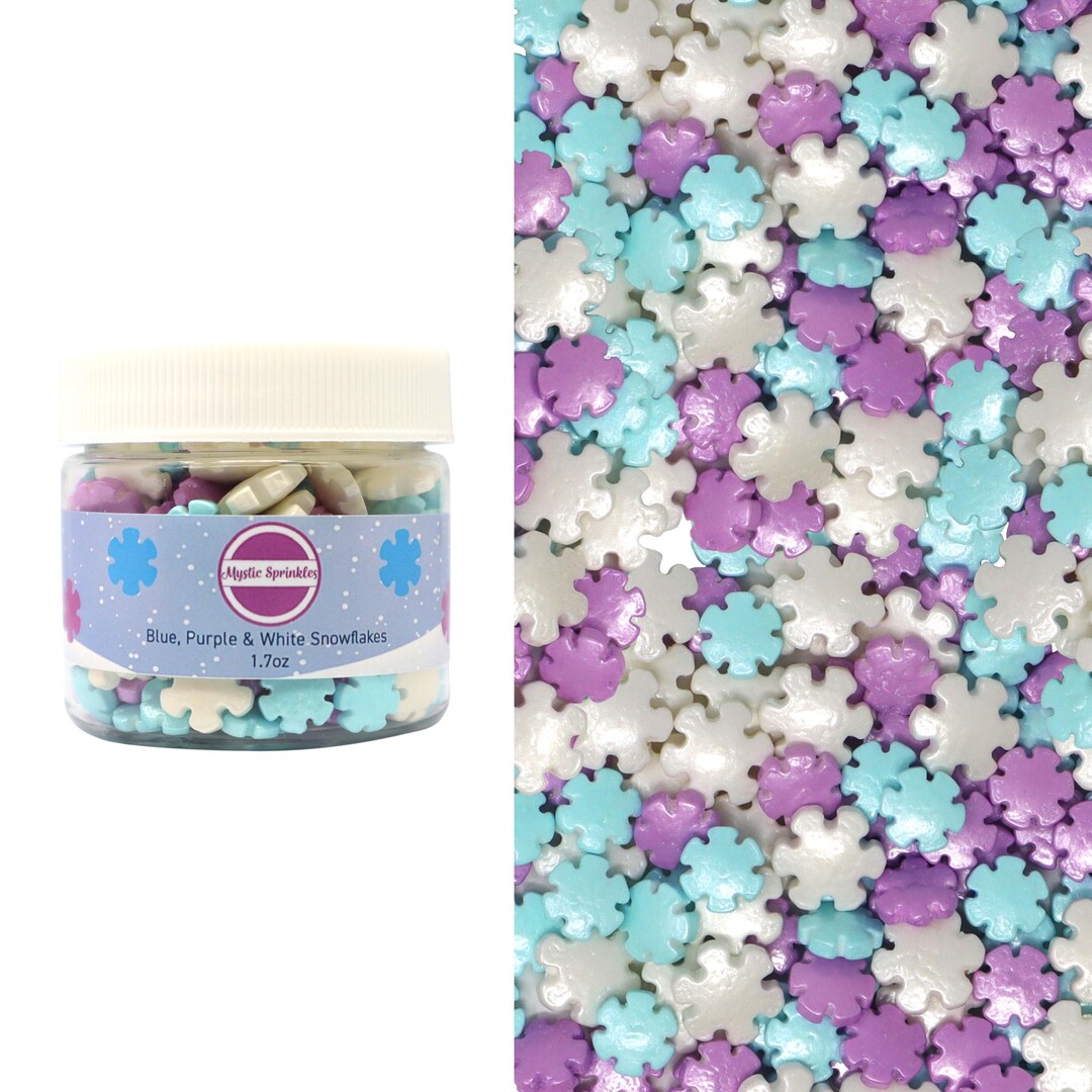 Mystic Sprinkles Candy Shapes Blue, Purple & White Snowflakes 1.7oz - Etsy