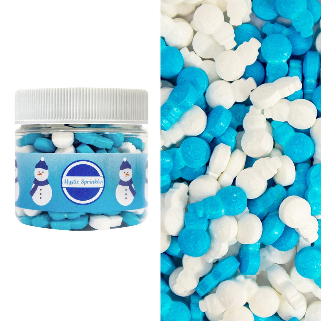 Mystic Sprinkles Candy Shapes Blue & White Snowmen 2oz - Etsy