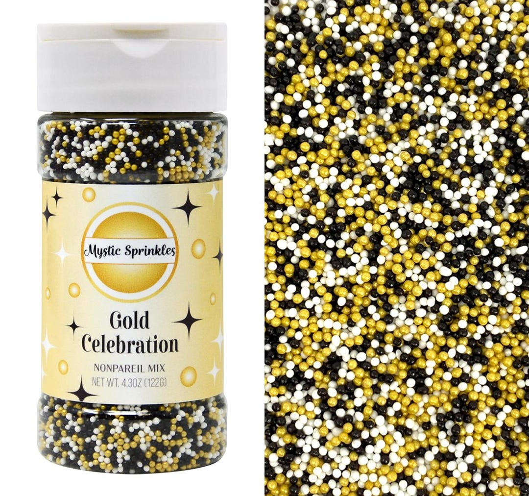 Mystic Sprinkles Gold Celebration Nonpareil Mix 4.3oz - Etsy