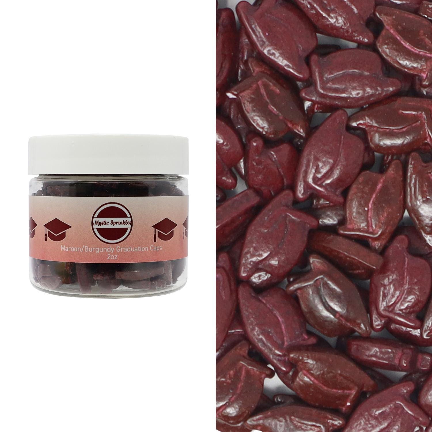 Mystic Sprinkles Candy Shapes Graduation Caps 2oz - Maroon/burgundy - Etsy