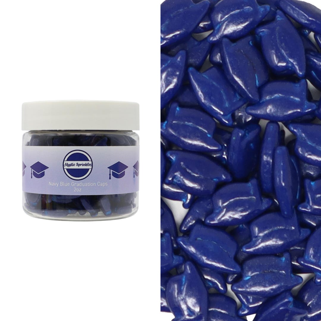 Mystic Sprinkles Candy Shapes Graduation Caps 2oz - Navy Blue - Etsy