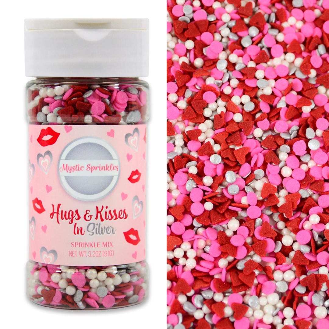 Mystic Sprinkles Hugs & Kisses Sprinkle Mix in Silver Sprinkle Mix 3 ...