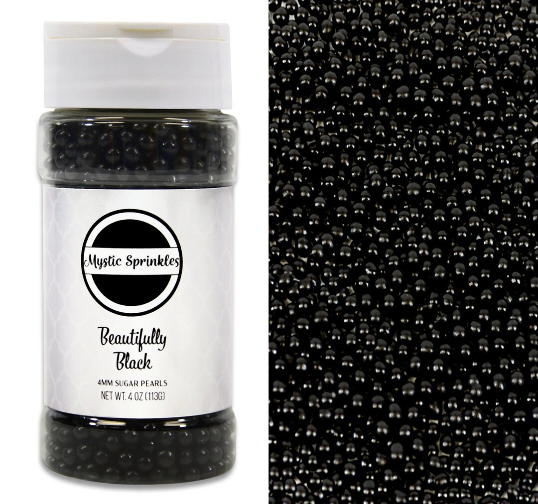 Mystic Sprinkles Beautifully Black 4mm Sugar Pearls 4oz - Etsy