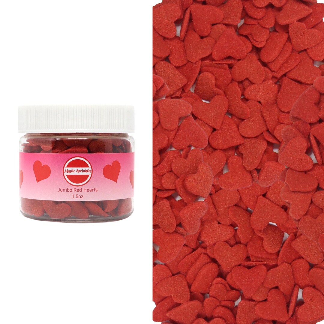 Mystic Sprinkles Candy Shapes Jumbo Red Hearts 1.5oz - Etsy