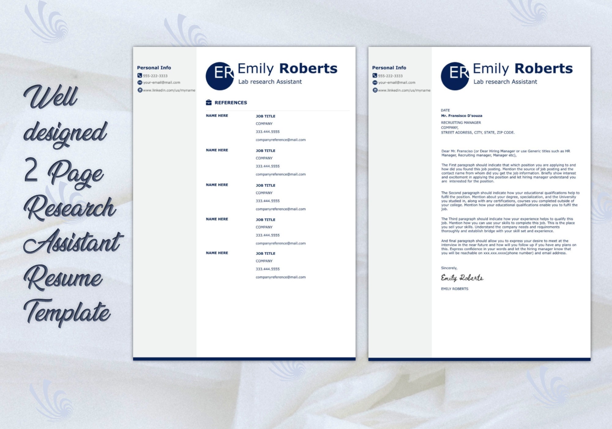 Editable RESUME TEMPLATE Download, PROFESSIONAL Cover Letter, Reference ...